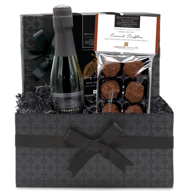 French Chocolate Truffles & Prosecco Mini Gift Hamper - Chocolate ...