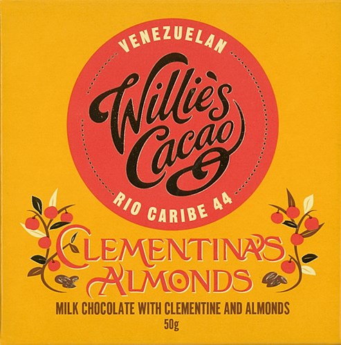 Willie's, Clementina's Almonds, 44% milk chocolate bar - Chocolate ...