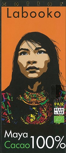 Zotter, Labooko Maya Cacao, 100% dark chocolate bar - Chocolate Trading Co