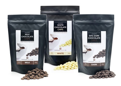 Milk, 54% Dark & White chocolate chips (3x 1kg Bundle) - Chocolate ...