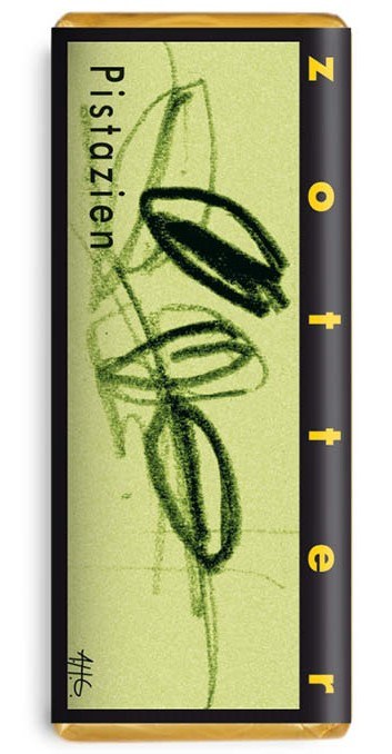 Zotter, Hand Scooped, Pistachio, 50% Milk Chocolate bar - Chocolate ...