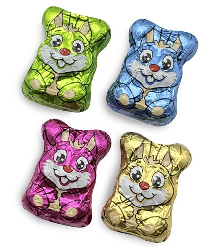 Multi-coloured Mini Easter Bunnies - Chocolate Trading Co