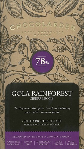 Chocolarder, Gola Rainforest, 78% Dark Chocolate Bar - Chocolate Trading Co