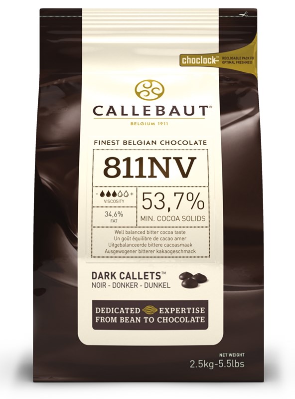 Callebaut dark chocolate chips (callets) 54% - Chocolate Trading Co