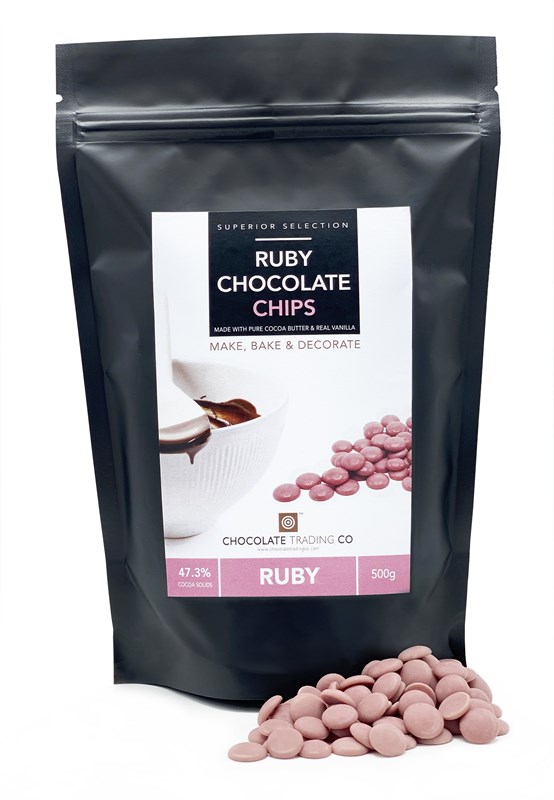 Ruby chocolate chips - Chocolate Trading Co