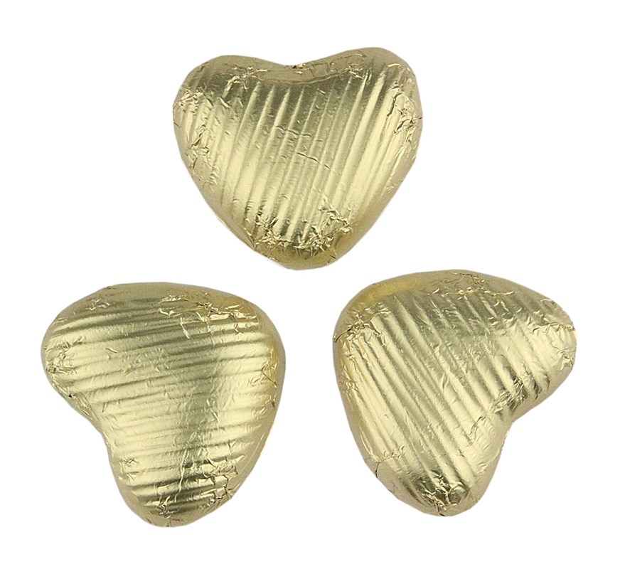 Gold chocolate hearts (Small) - Chocolate Trading Co