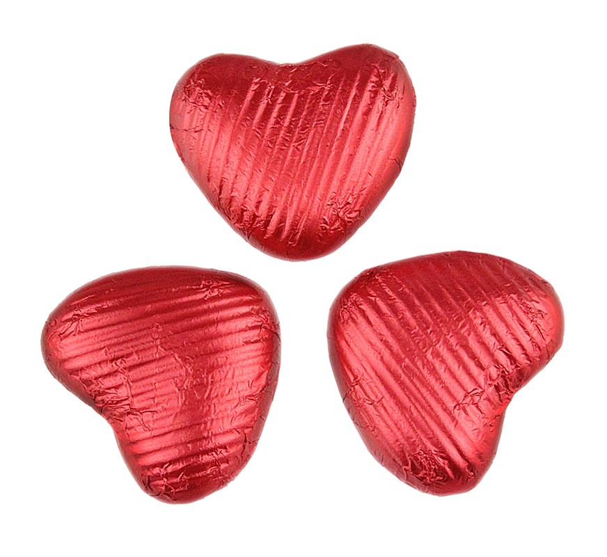 Red chocolate hearts (small) - Chocolate Trading Co